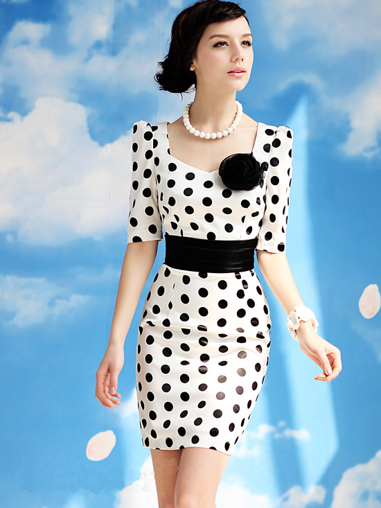 Style Sweet Waistband Bowknot Half Sleeve Butterfly Fashion Dress on Luulla