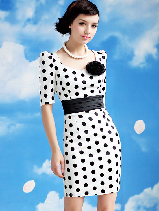 Style Sweet Waistband Bowknot Half Sleeve Butterfly Fashion Dress on Luulla